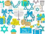 Hanukkah Clipart Dreidel Menorah PNG | MasterBundles