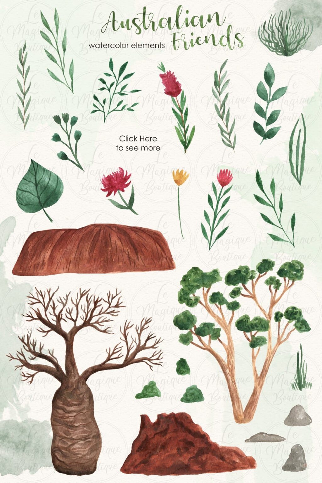 Australian Friends Watercolor Set – MasterBundles