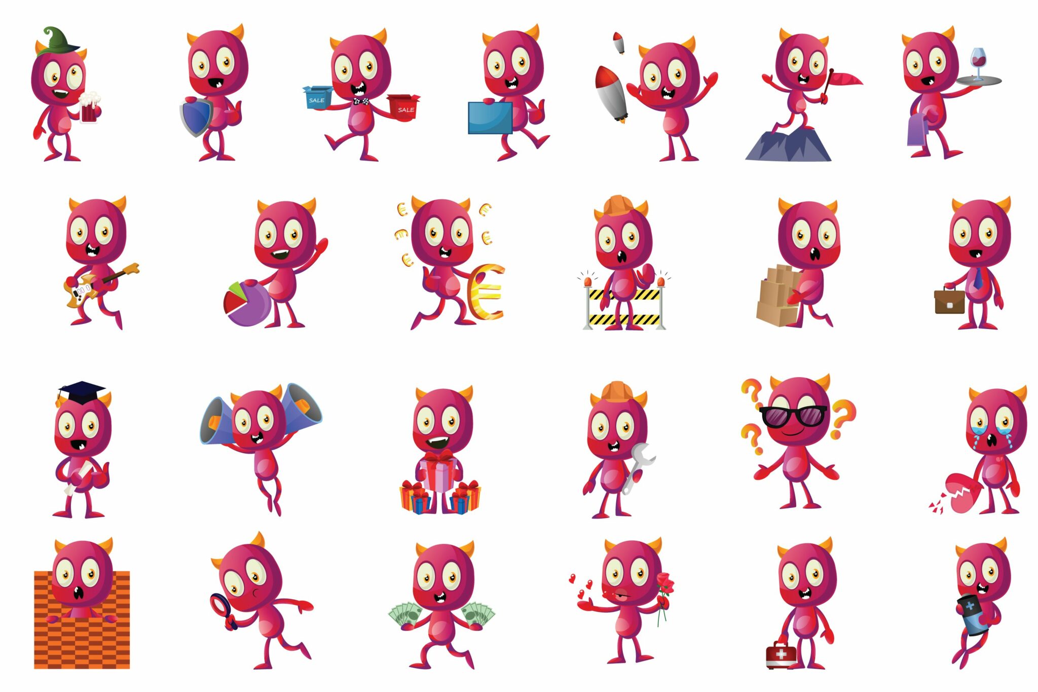 50 Devil Character Collection Illustration – MasterBundles