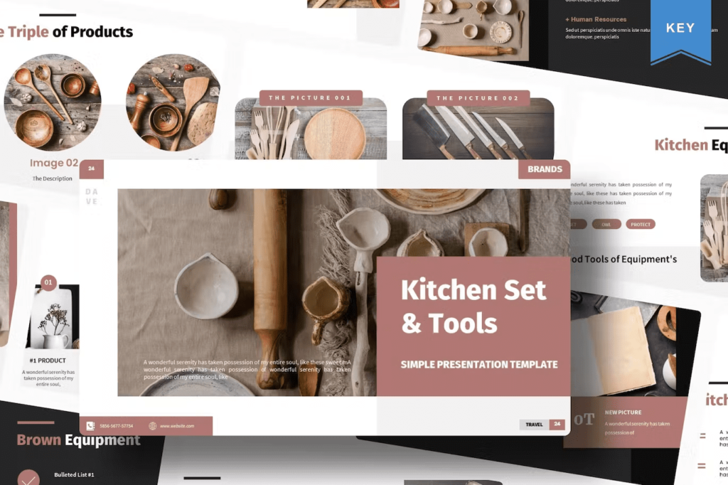 Kitchen Set & Tools Keynote Template – MasterBundles