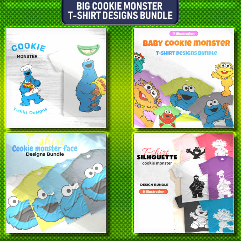 Big Cookie Monster T-Shirt Designs Bundle – MasterBundles