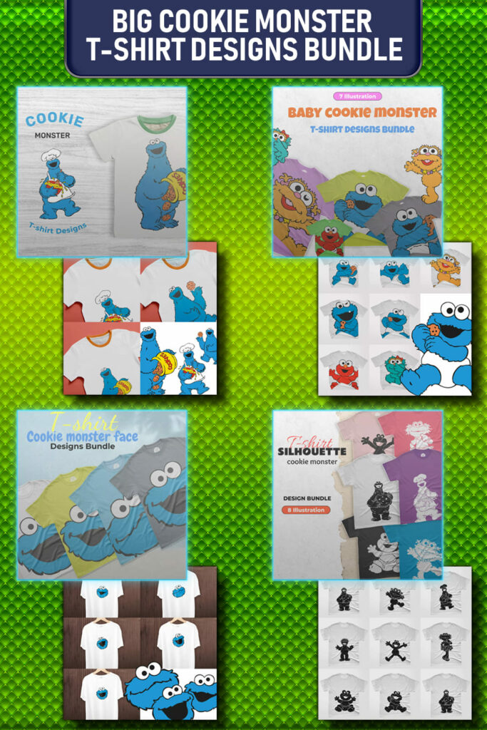 Big Cookie Monster T-Shirt Designs Bundle – MasterBundles