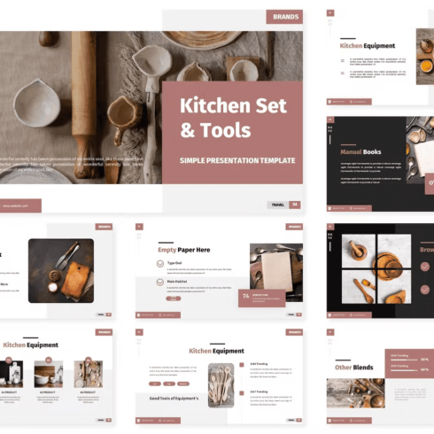Kitchen Set & Tools PowerPoint Template – MasterBundles