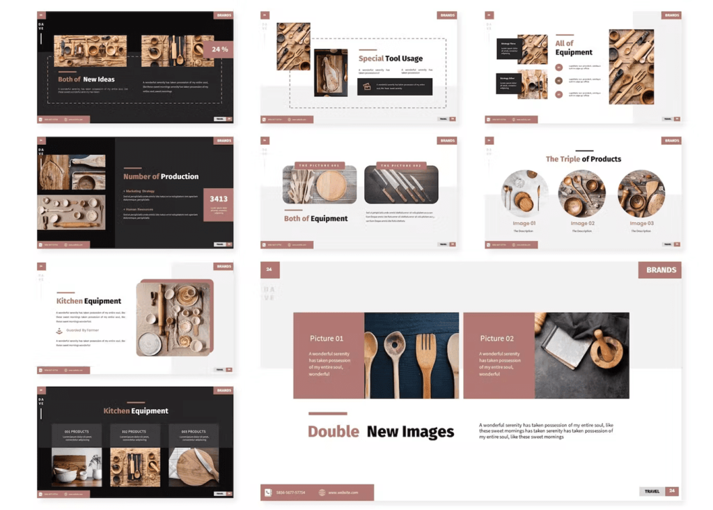 Kitchen Set & Tools PowerPoint Template – MasterBundles