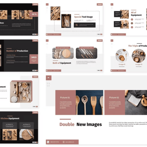 Kitchen Set & Tools PowerPoint Template | MasterBundles