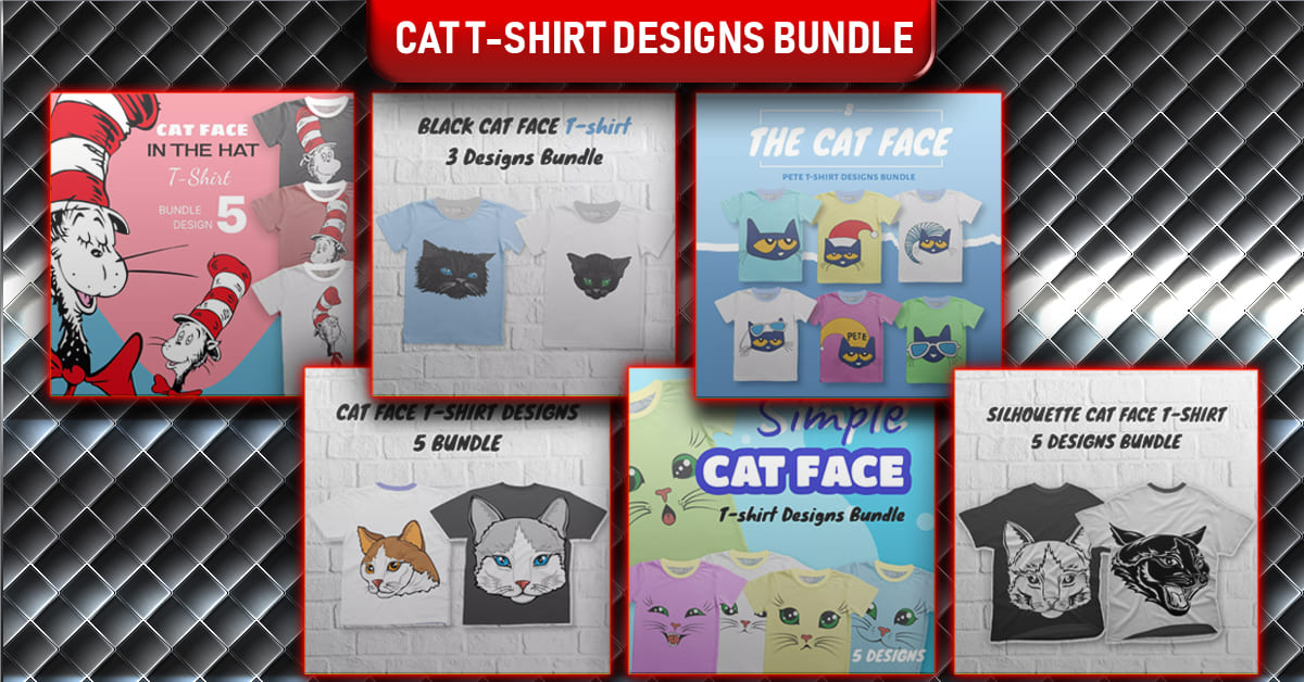 Cat T-Shirt Designs Bundle – MasterBundles