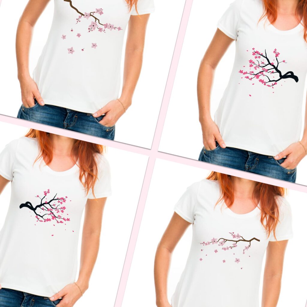 Cherry Blossom Branch T-shirt Designs – MasterBundles
