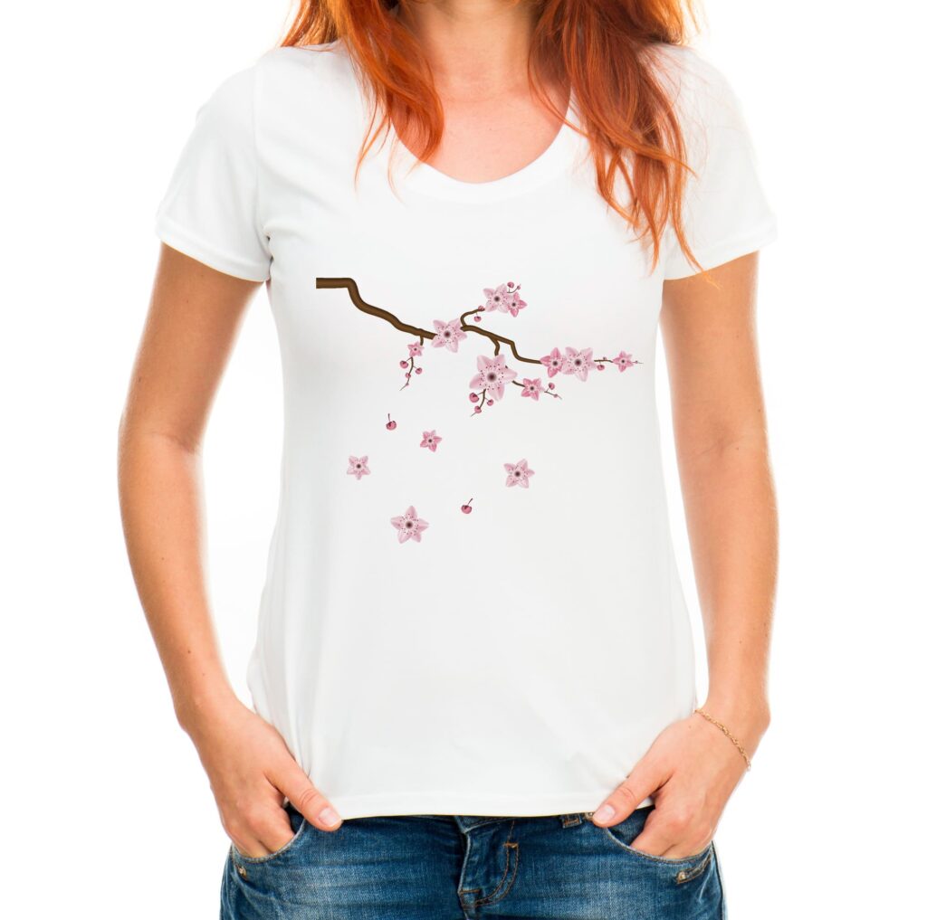 Cherry Blossom Branch T-shirt Designs – MasterBundles