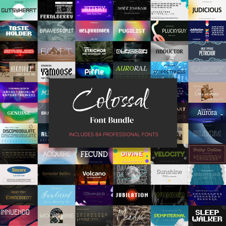 Colossal Font Bundle: 84 Professional Fonts – MasterBundles