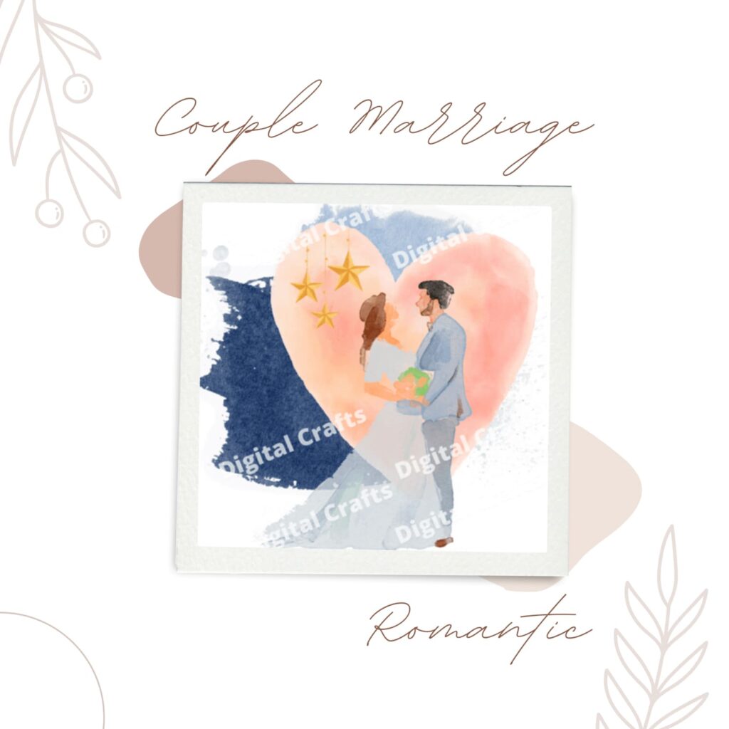 Watercolor Romantic Couple Marriage – MasterBundles