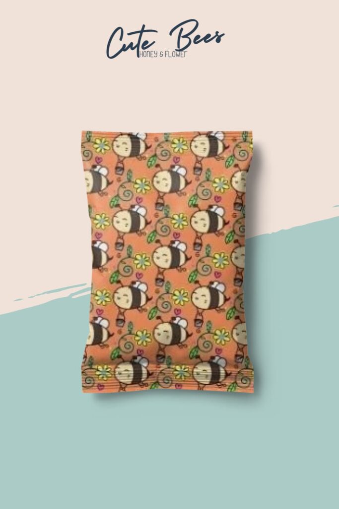 Cute Bees With Honey & Flower Background – MasterBundles
