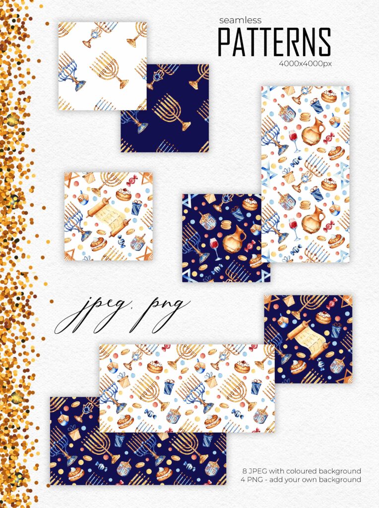 Hanukkah Watercolor Jewish Holiday Clipart Religious – MasterBundles