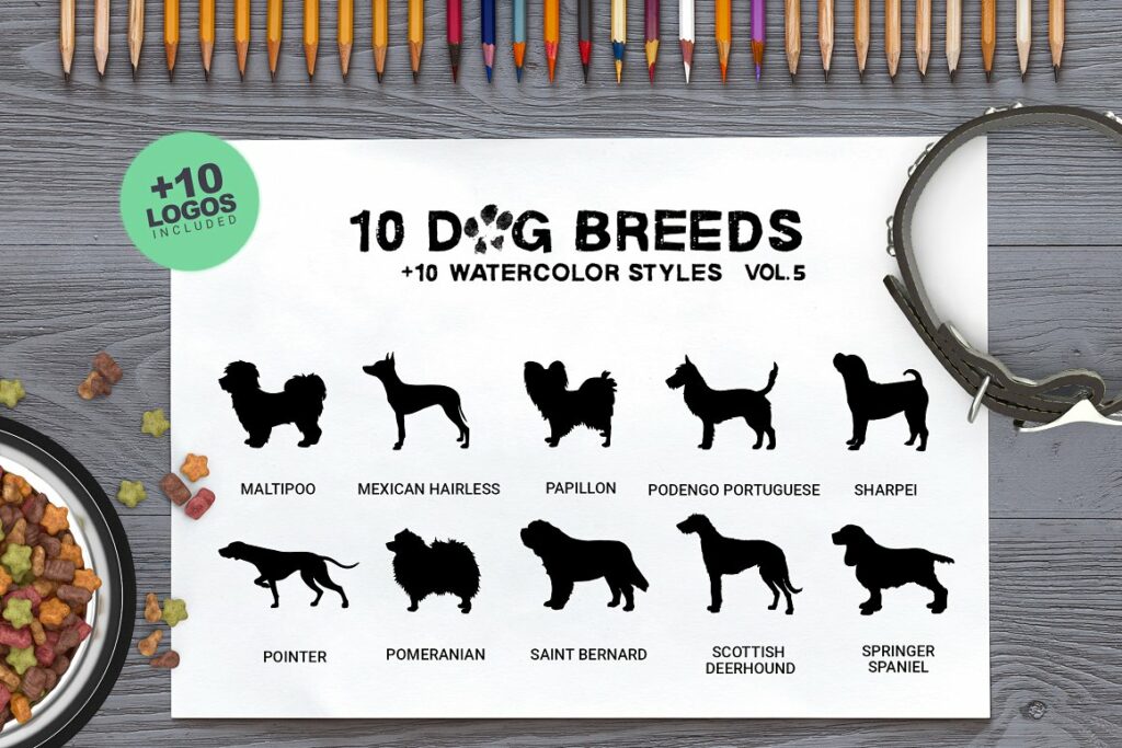 10 Dog Breeds Logos Vol.5 – MasterBundles