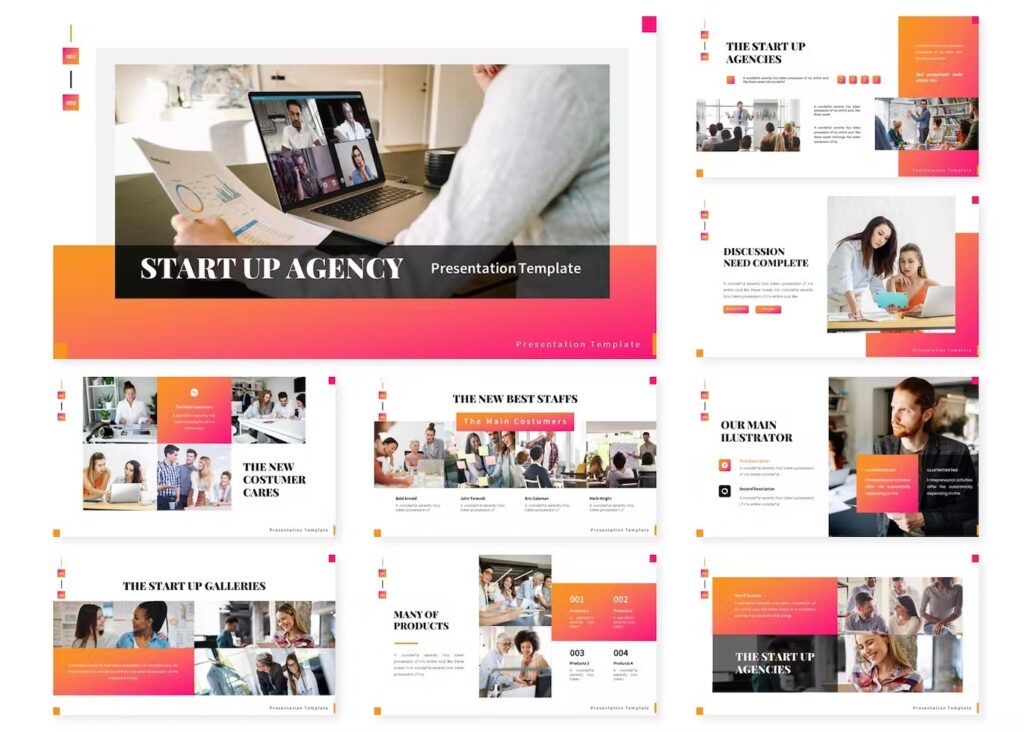 Start Up Agency PowerPoint Template – MasterBundles