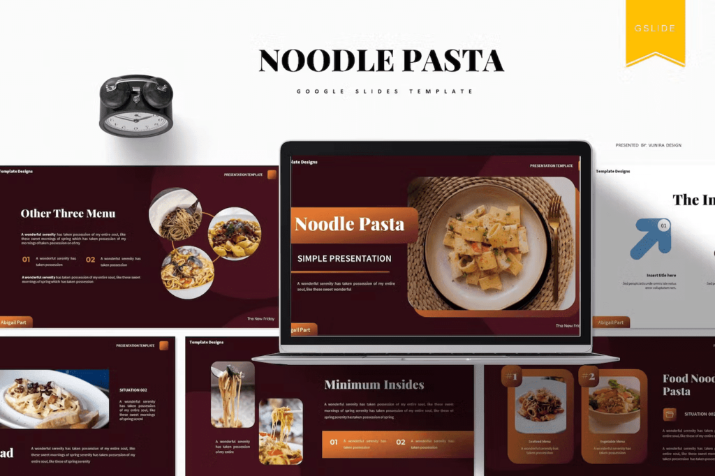 Noodle Pasta Google Slides Template – MasterBundles