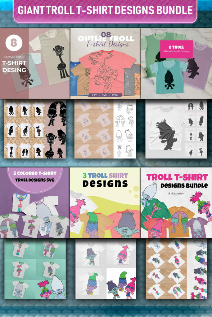 Giant Troll T-Shirt Designs Bundle – MasterBundles