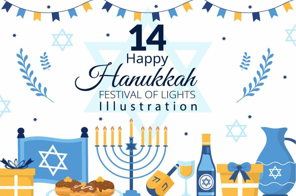 14 Happy Hanukkah Jewish Holiday Illustration – MasterBundles