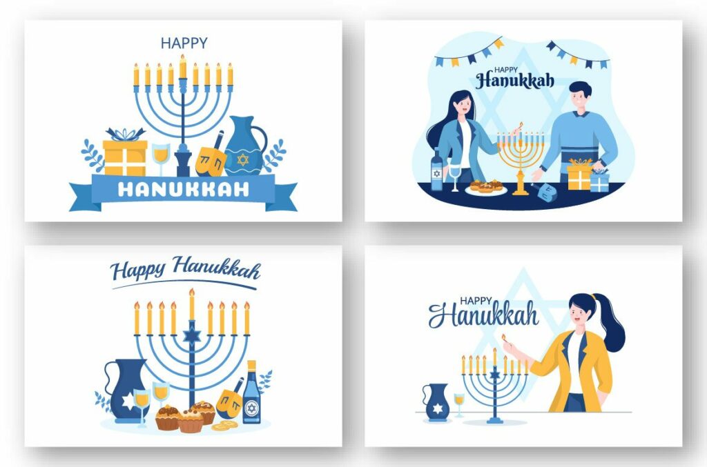 14 Happy Hanukkah Jewish Holiday Illustration – MasterBundles