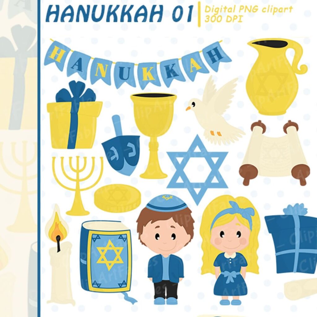 Hanukkah Clipart, Happy Hanukkah Art, Jewish, Star Of David – MasterBundles