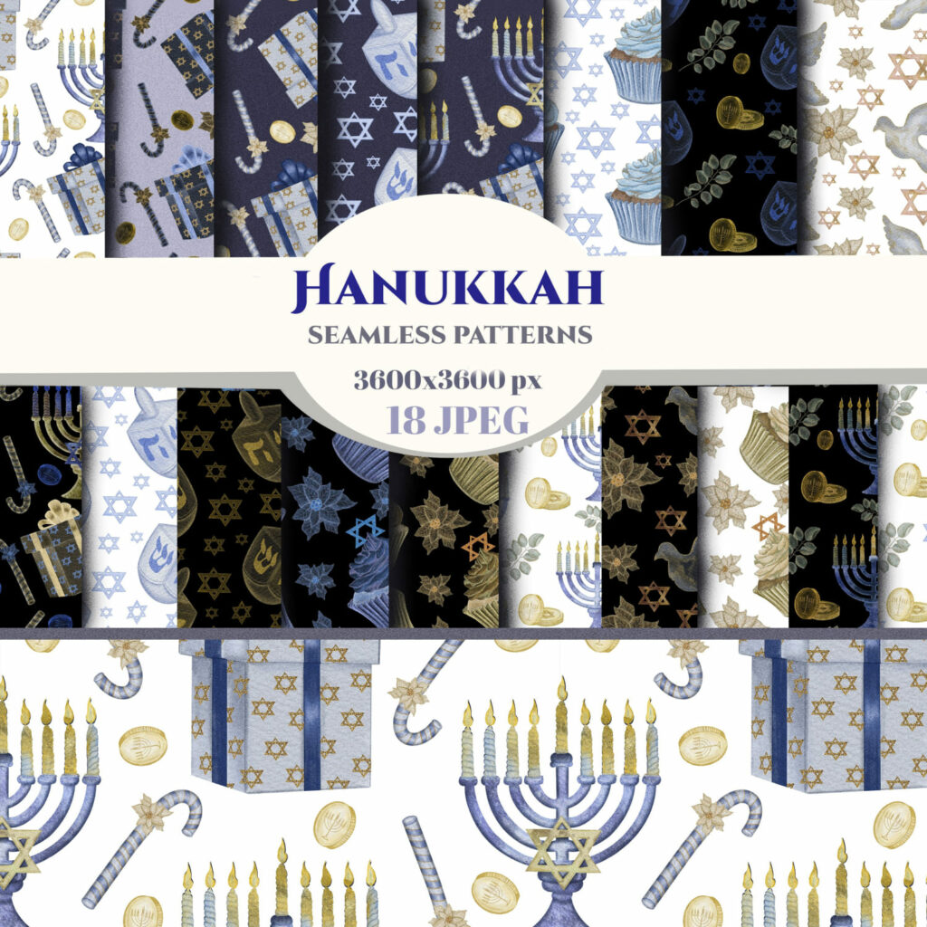 Hanukkah Clipart, Happy Hanukkah Art, Jewish, Star Of David | Master ...
