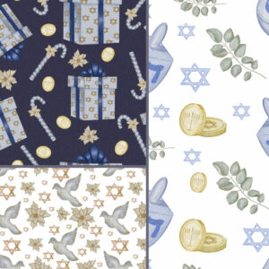 Hanukkah Trendy Seamless Pattern & Digital Paper – MasterBundles