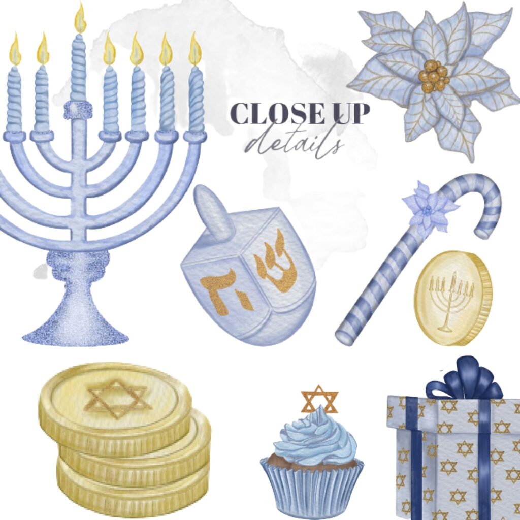 Hanukkah Watercolor Sublimation Clipart – MasterBundles