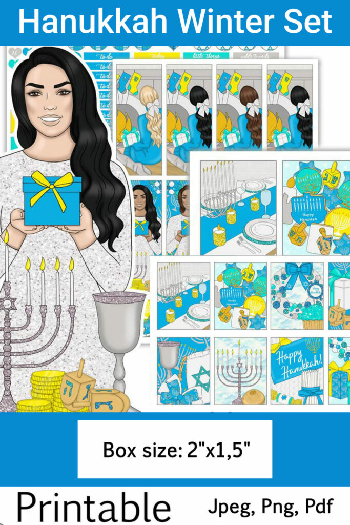 Hanukkah Winter Set Printable Stickers Box – MasterBundles