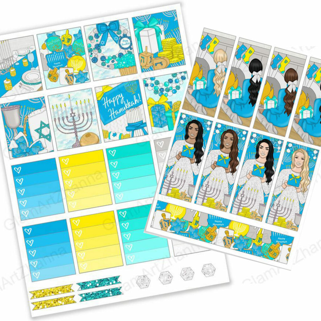 Hanukkah Winter Set Printable Stickers Box – MasterBundles