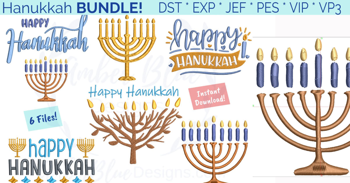 Happy Hanukkah Embroidery Bundle – MasterBundles