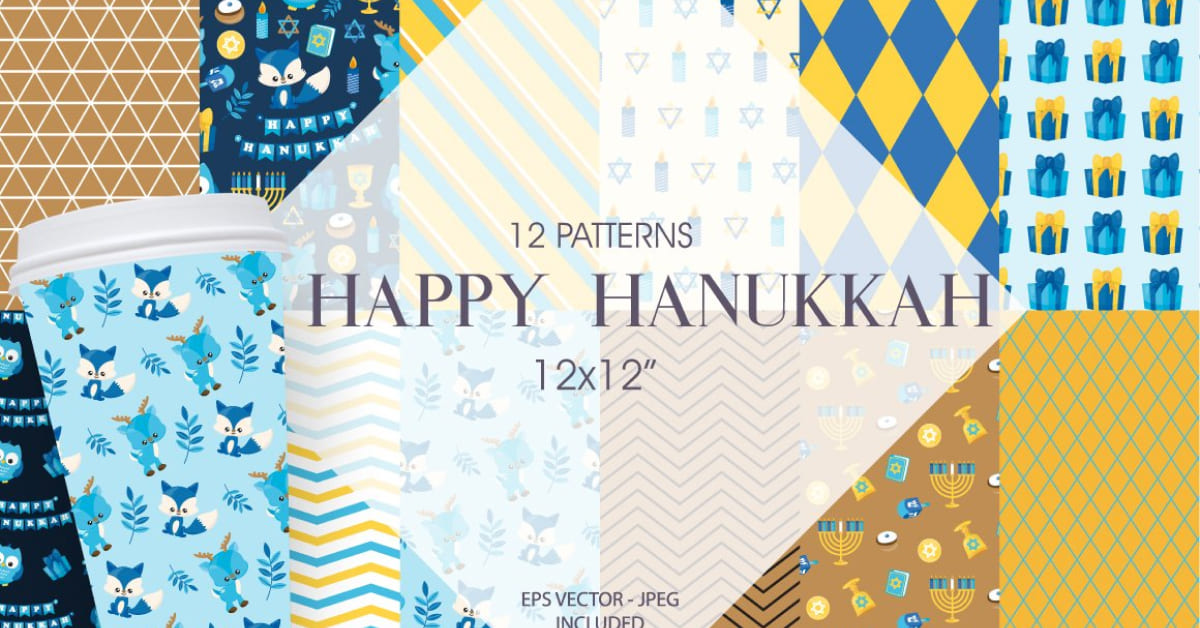 Happy Hanukkah Papers Graphic & Illustration – MasterBundles