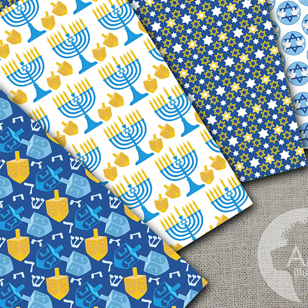 Happy Hanukkah Patterns – MasterBundles