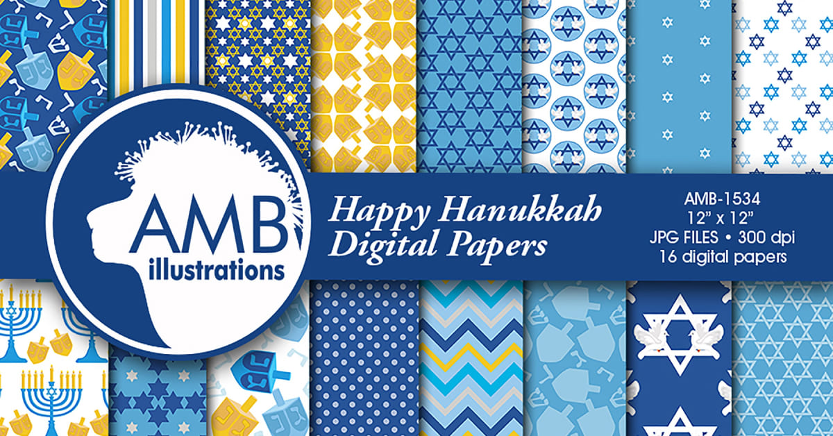 Happy Hanukkah Patterns – MasterBundles