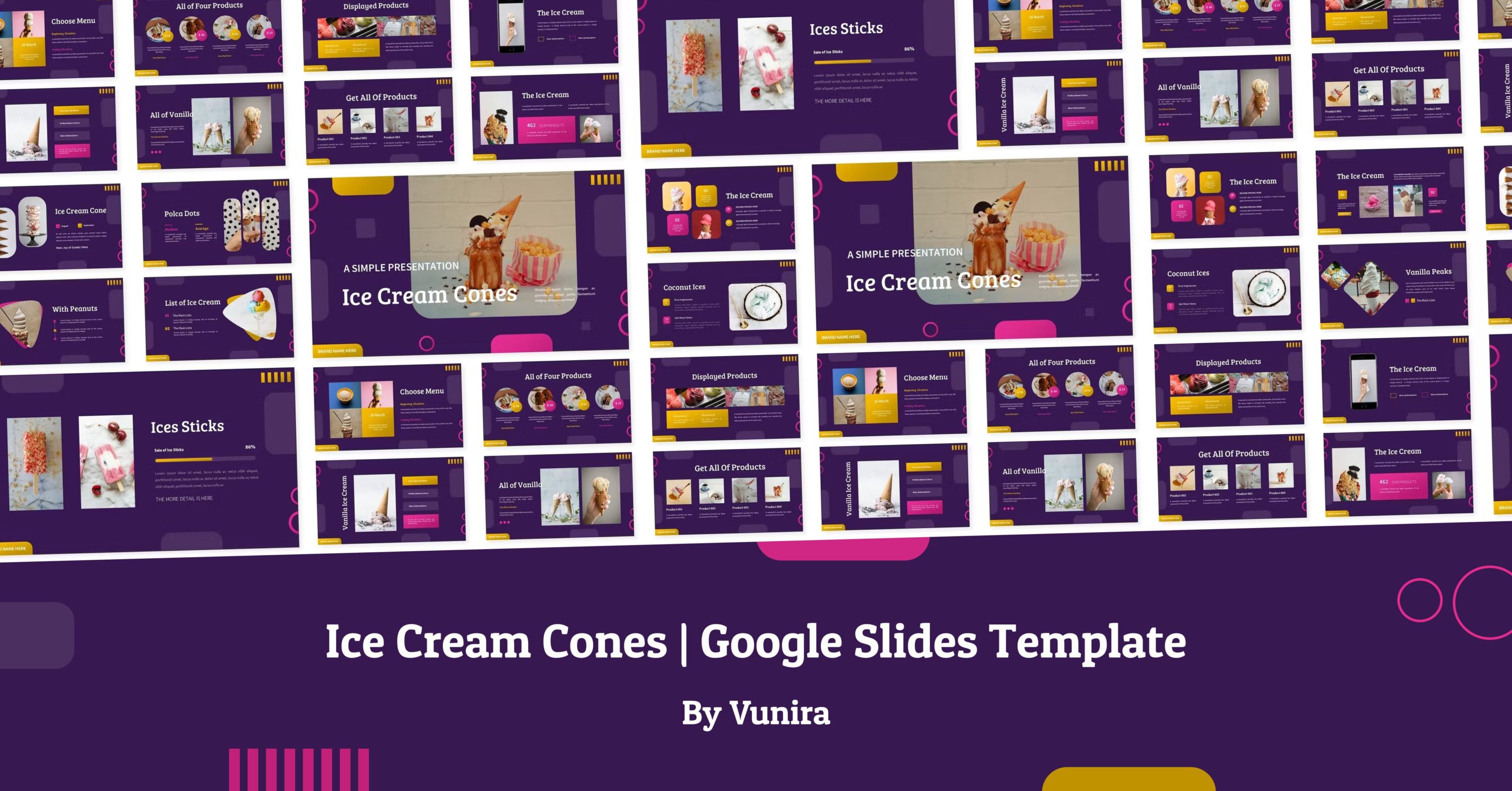Ice Cream Cones Google Slides Template – MasterBundles
