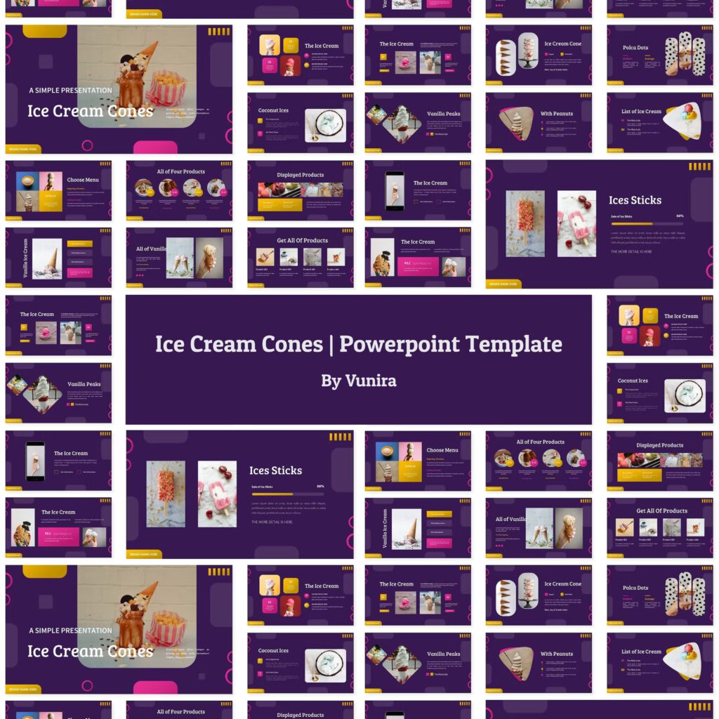 Ice Cream Cones PowerPoint Template – MasterBundles