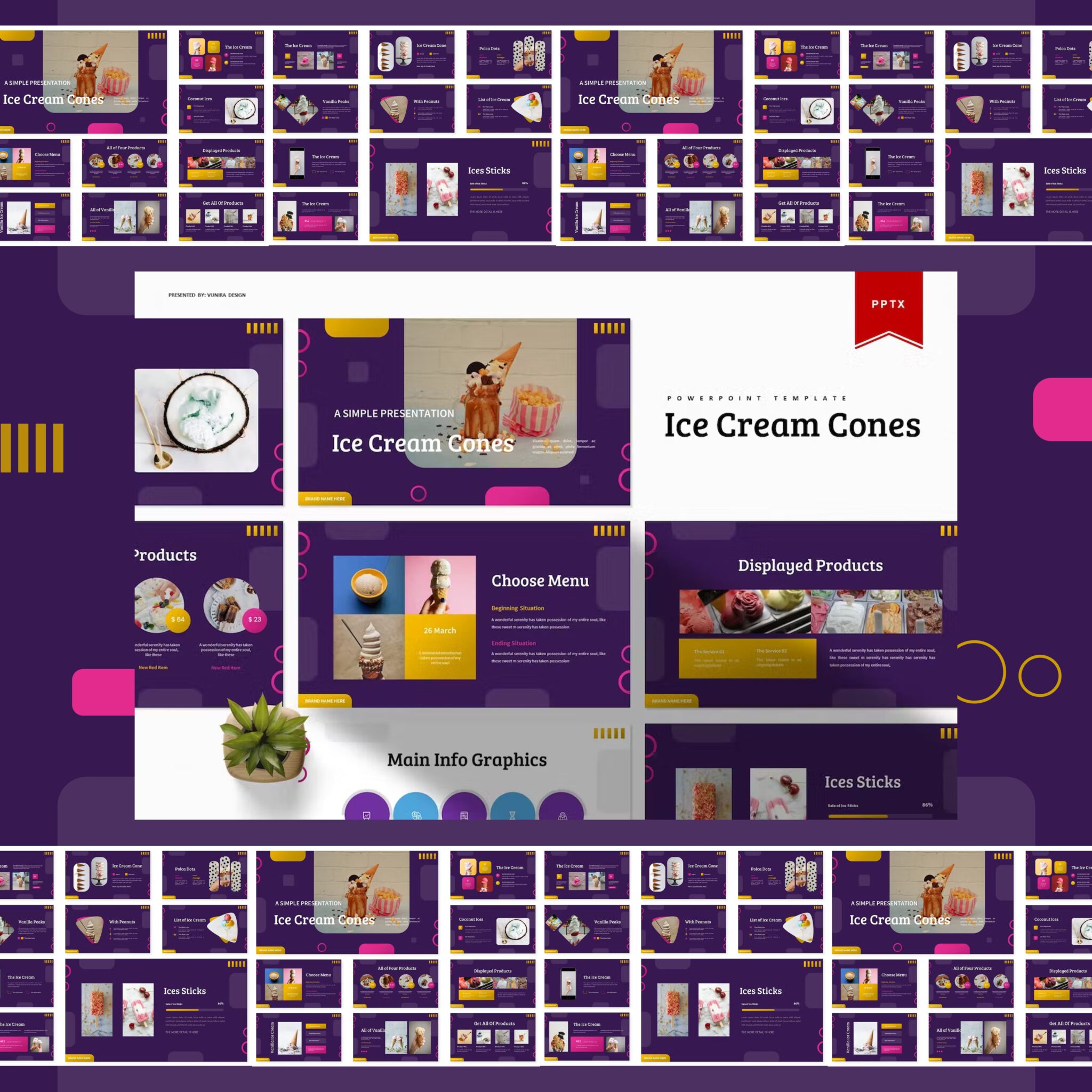 Ice Cream Cones PowerPoint Template – MasterBundles