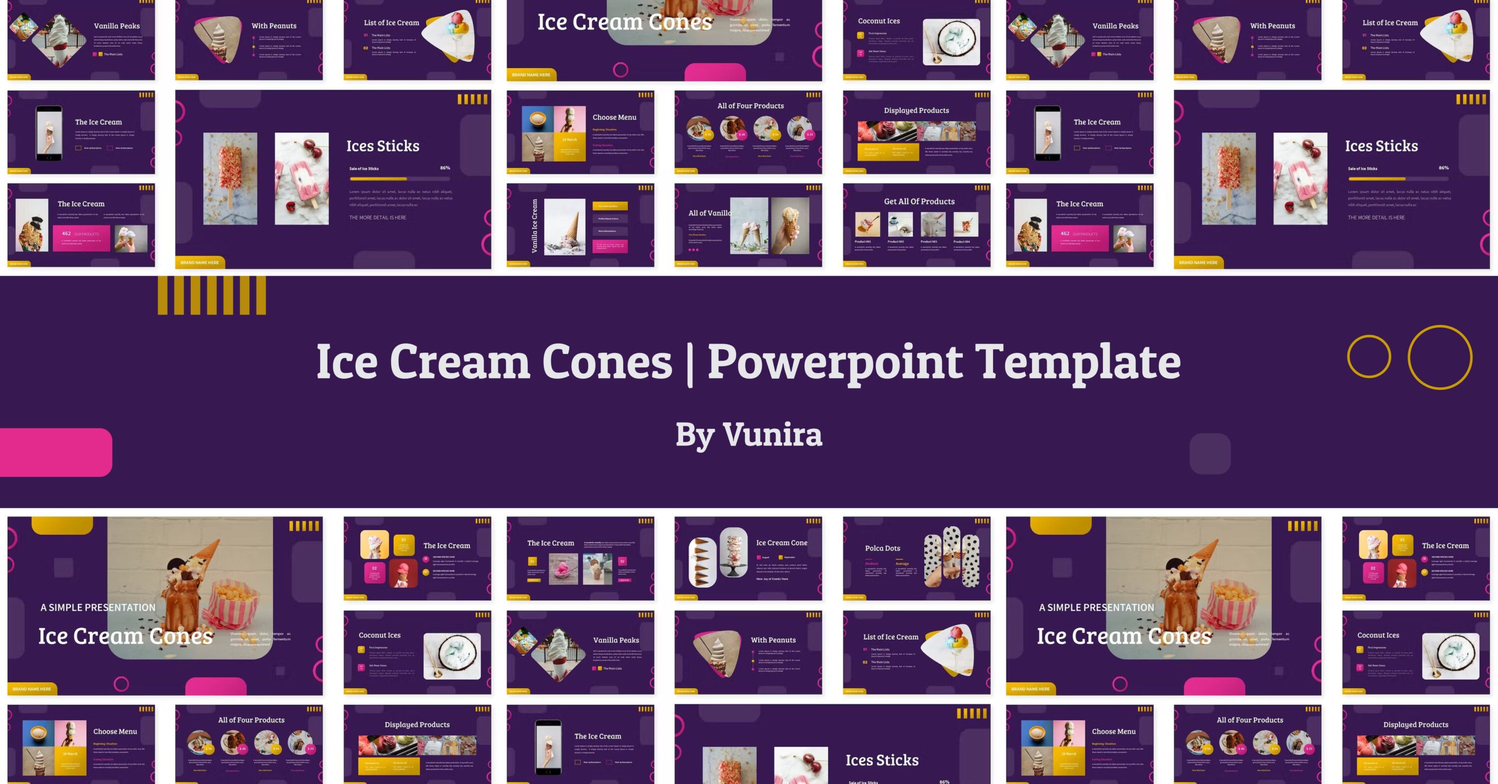 Ice Cream Cones PowerPoint Template – MasterBundles