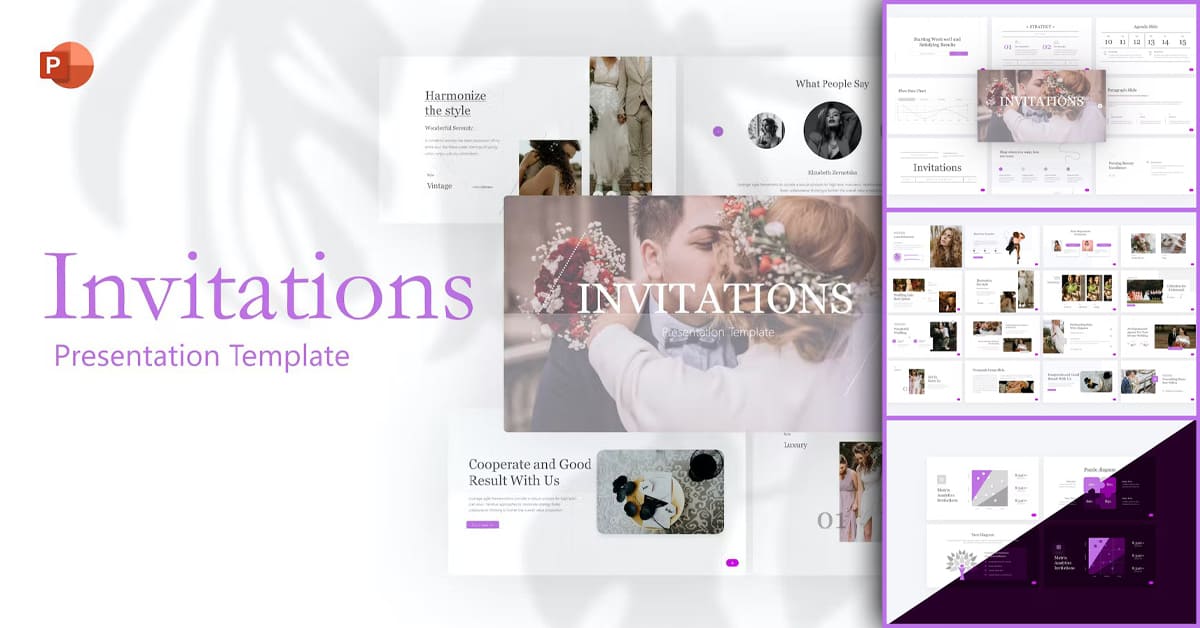 Invitations Simple PowerPoint Template – MasterBundles