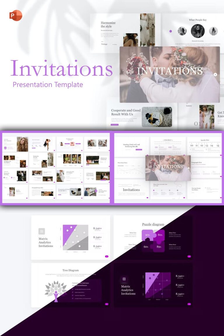 Invitations Simple PowerPoint Template – MasterBundles