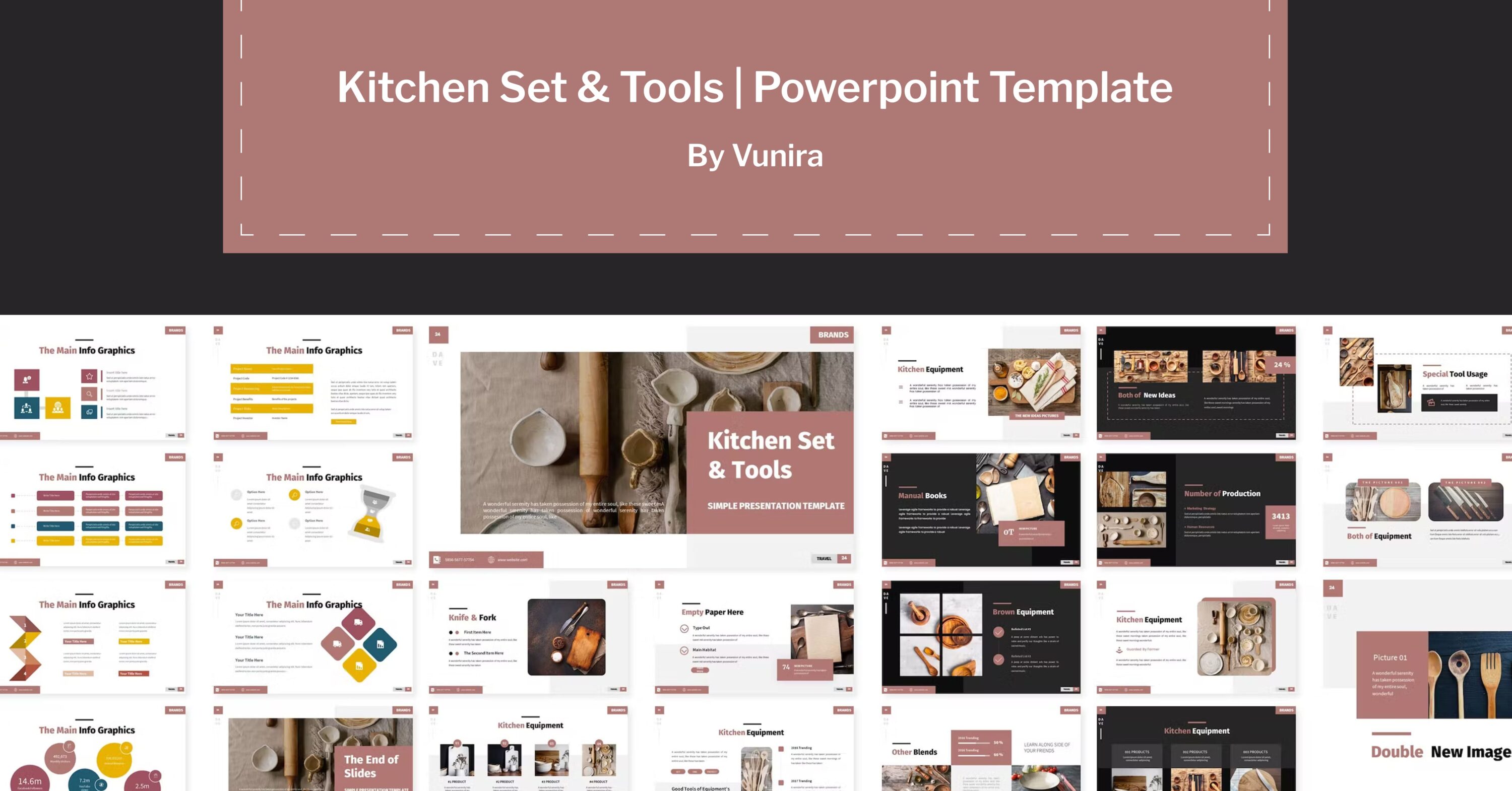 Kitchen Set & Tools PowerPoint Template – MasterBundles