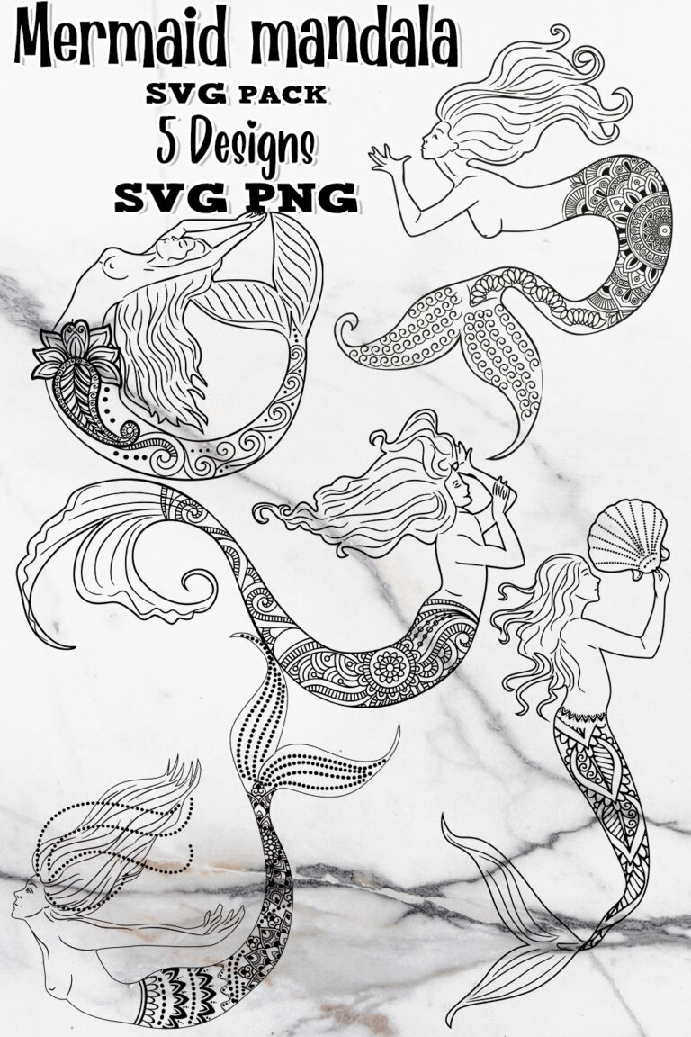 Mermaid Mandala SVG designs – MasterBundles
