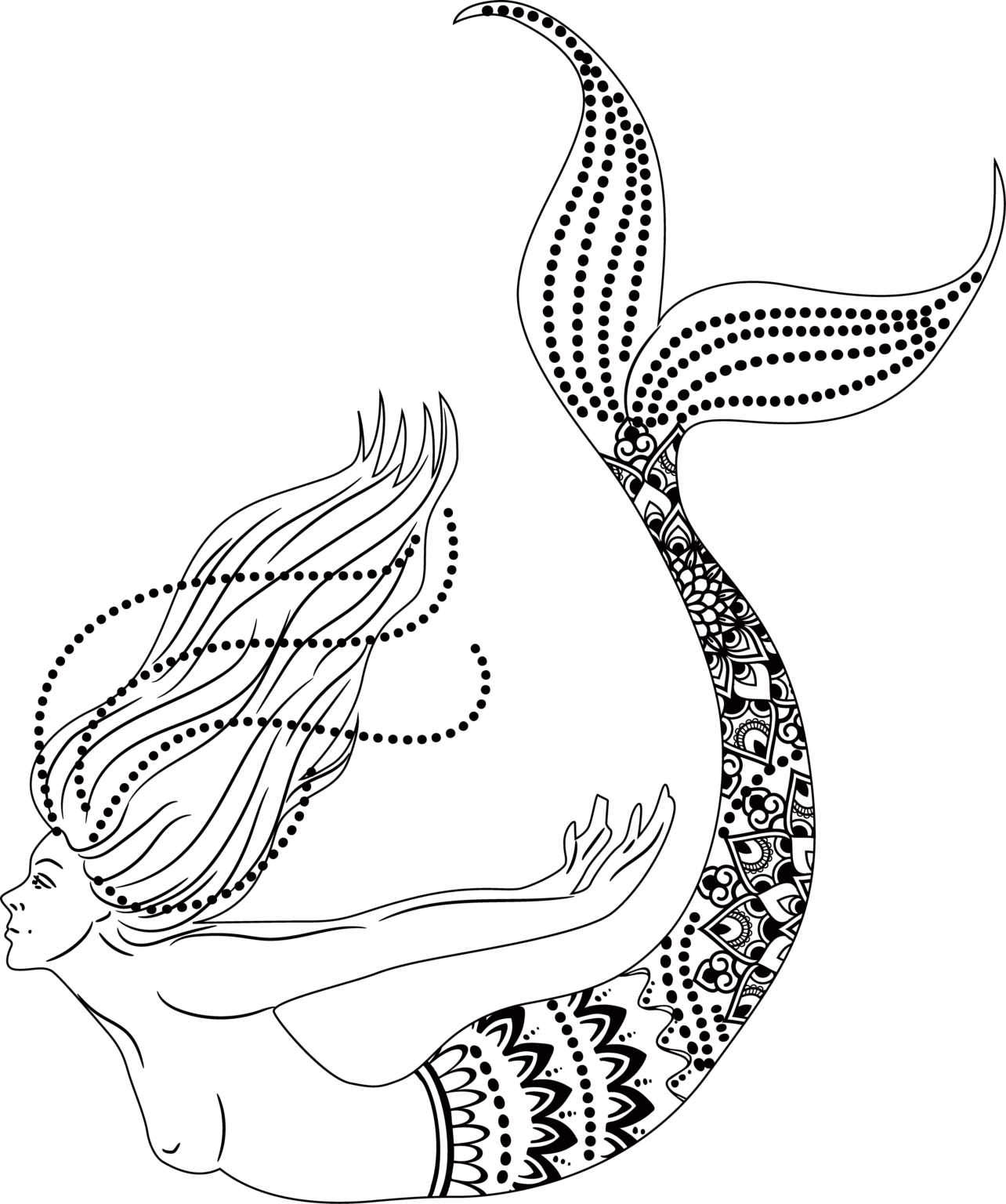 Mermaid Mandala SVG designs – MasterBundles