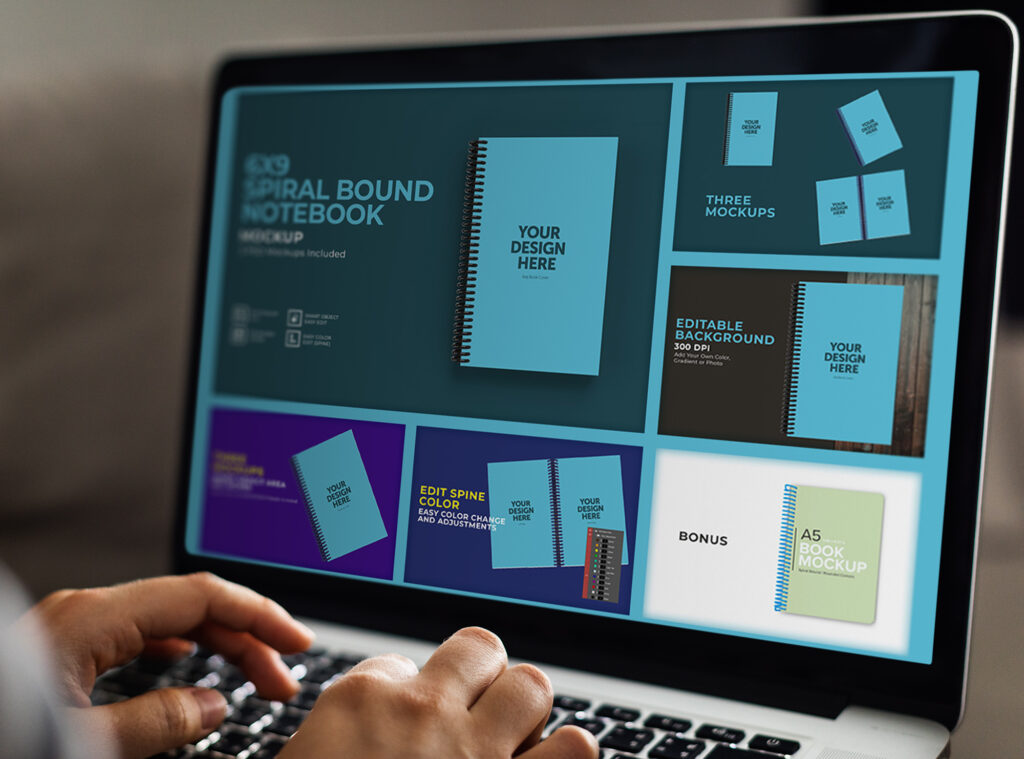 6x9 Spiral Bound Notebook Mockup – MasterBundles