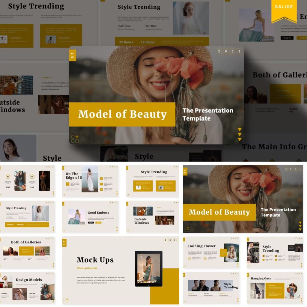 Model of Beauty Google Slides Template – MasterBundles