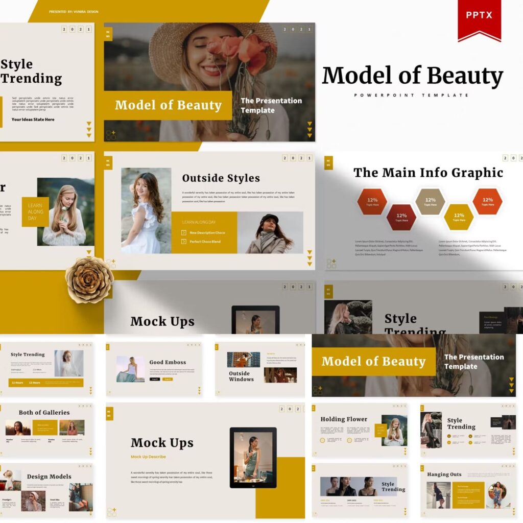 Model of Beauty PowerPoint Template – MasterBundles