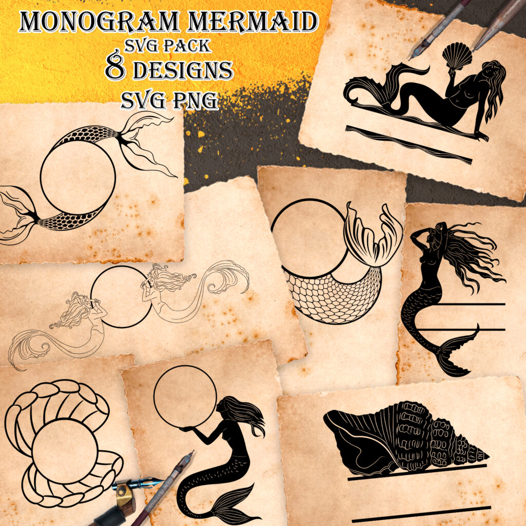 Monogram Mermaid SVG Designs – MasterBundles