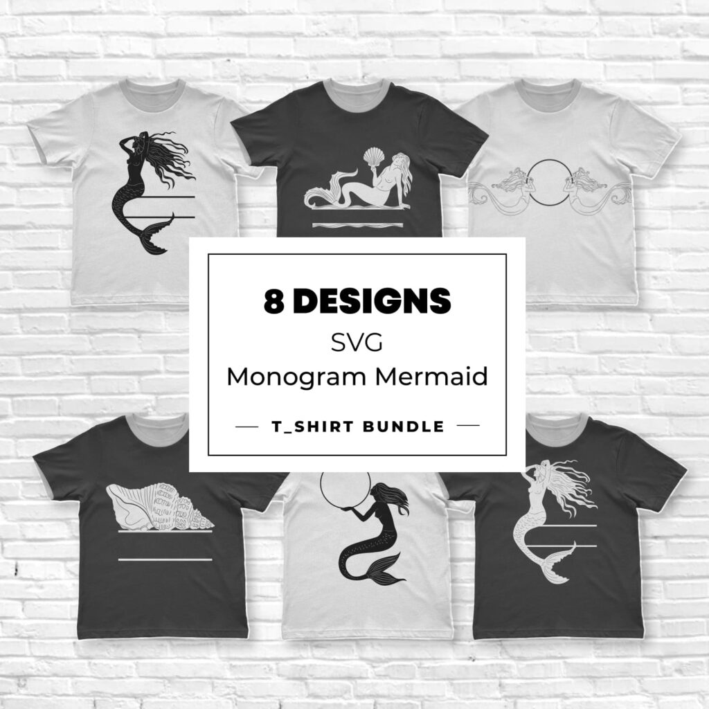 Monogram Mermaid SVG T-Shirt Designs – MasterBundles