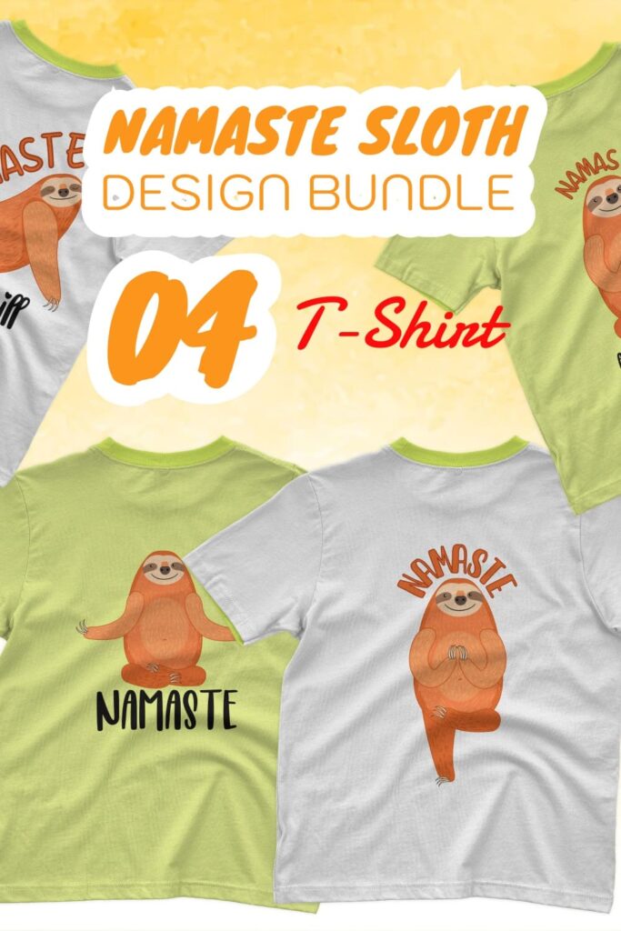 Namaste Sloth SVG T-shirt Designs Bundle – MasterBundles