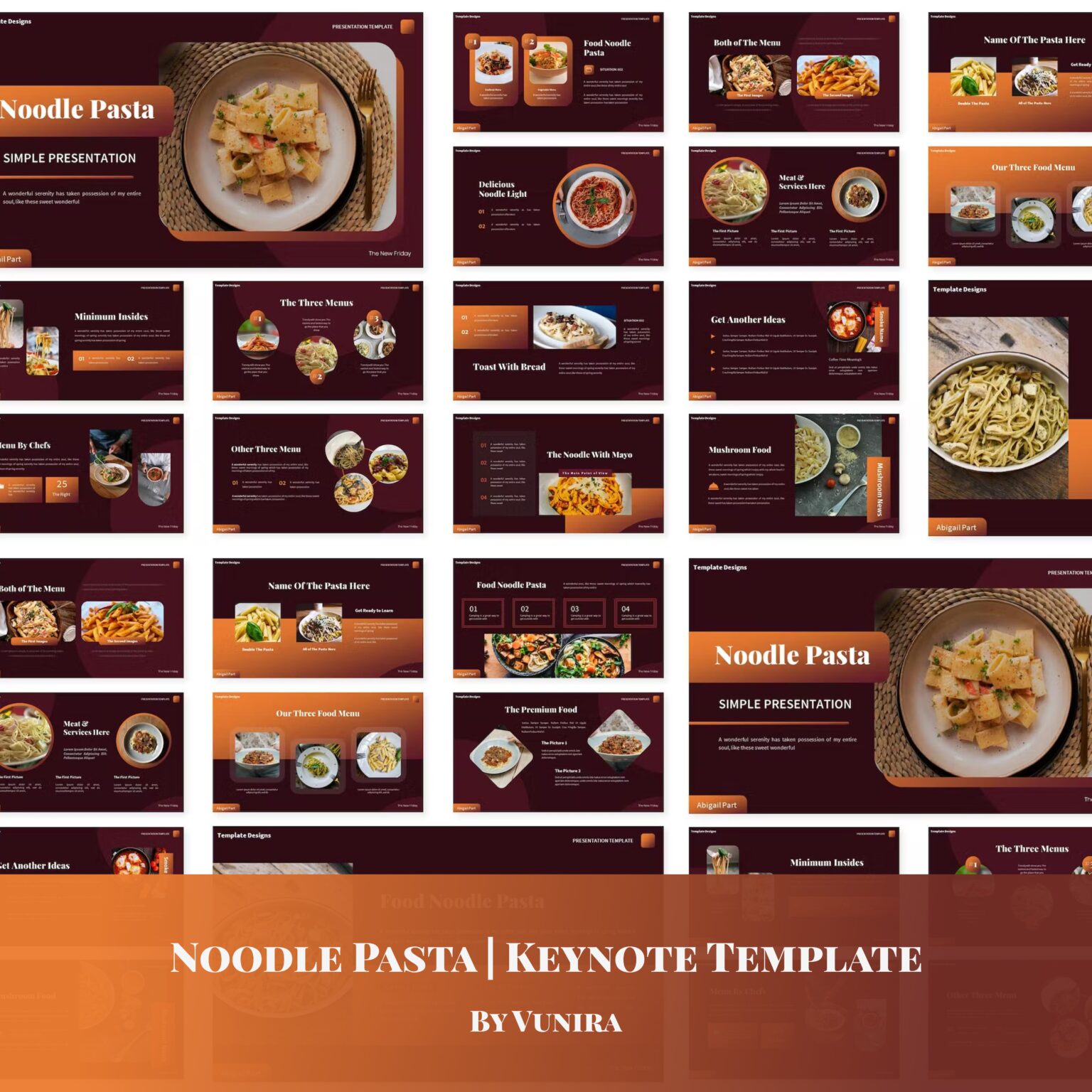 Noodle Pasta Keynote Template – MasterBundles