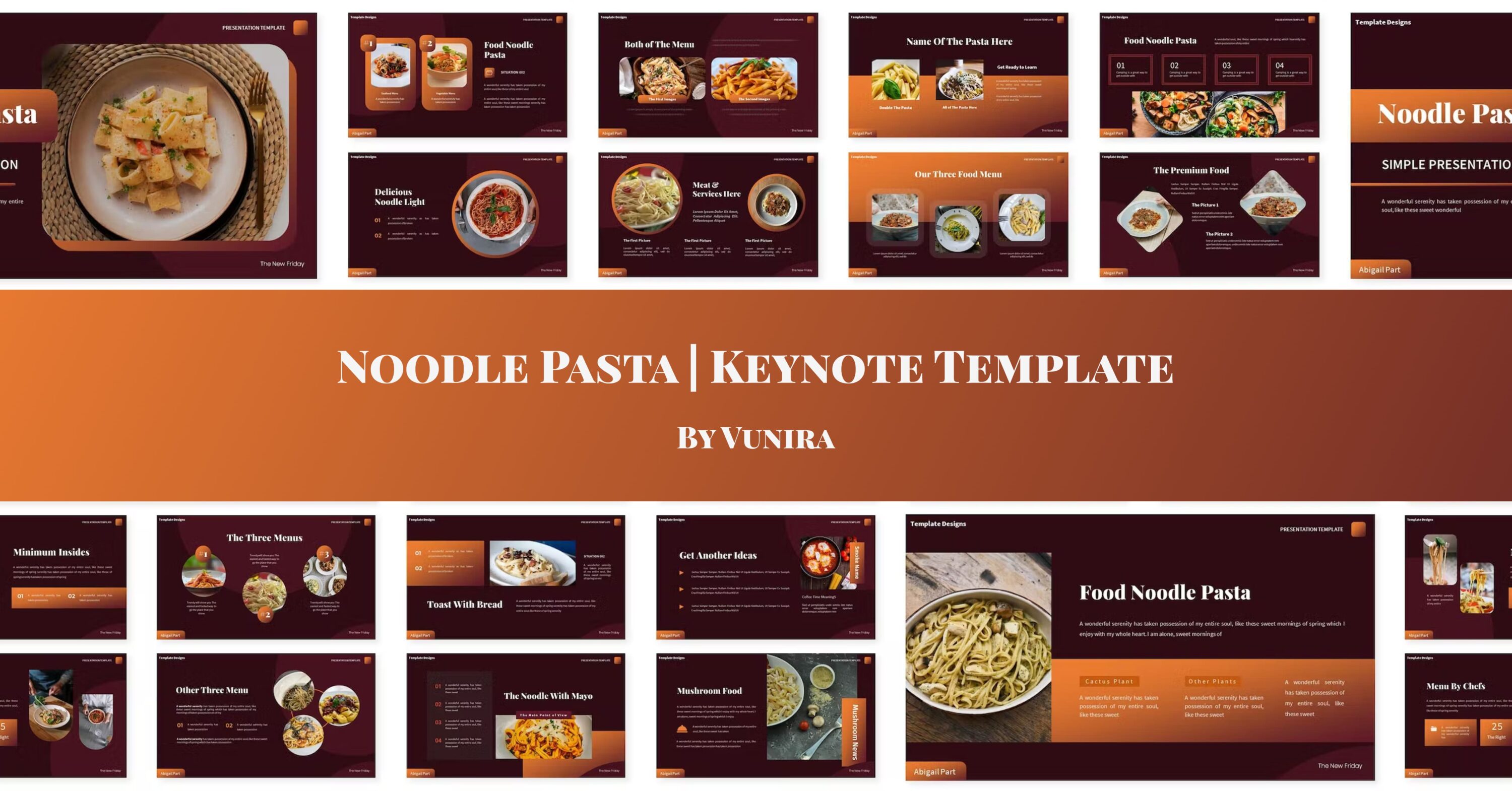 Noodle Pasta Keynote Template – MasterBundles