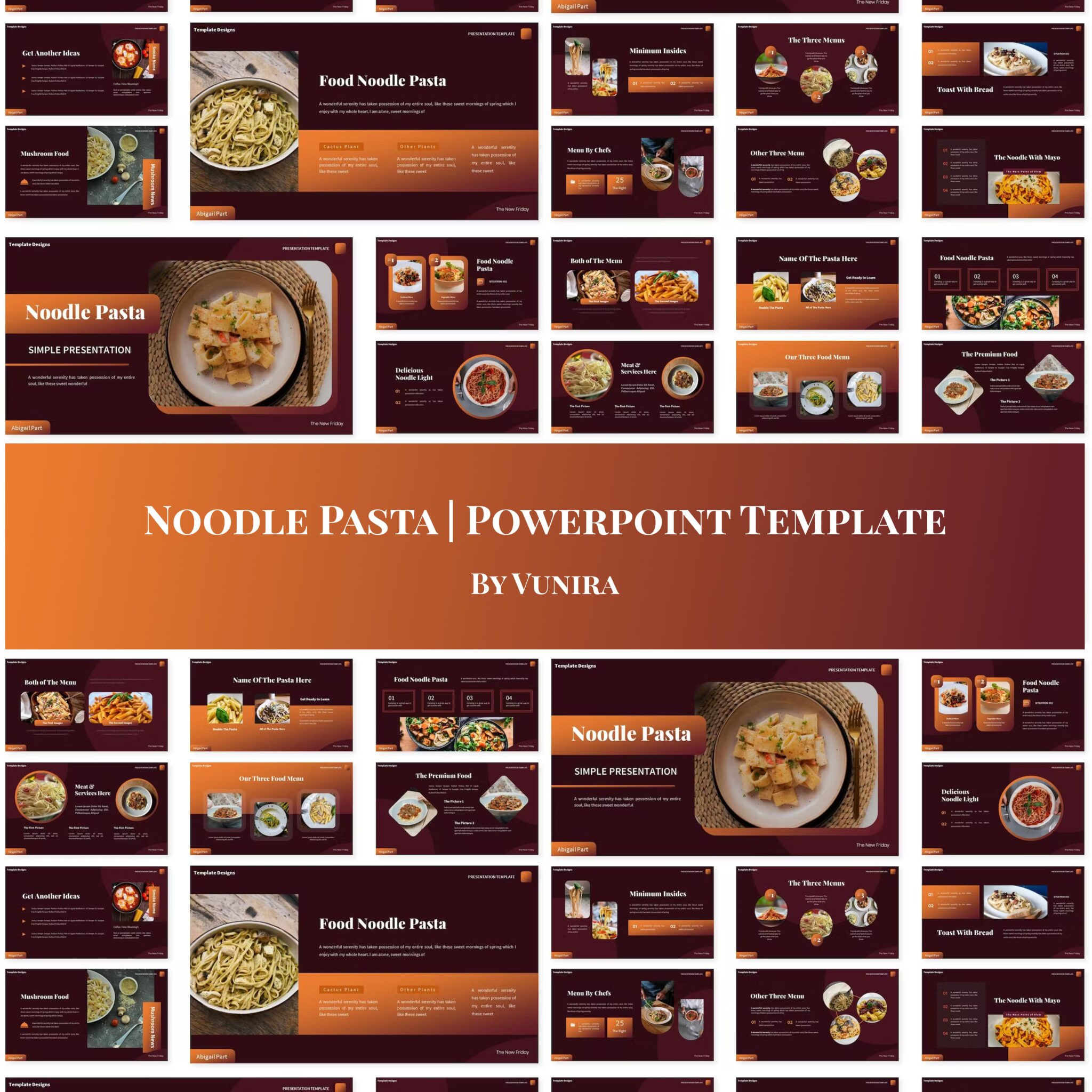 Noodle Pasta PowerPoint Template – MasterBundles